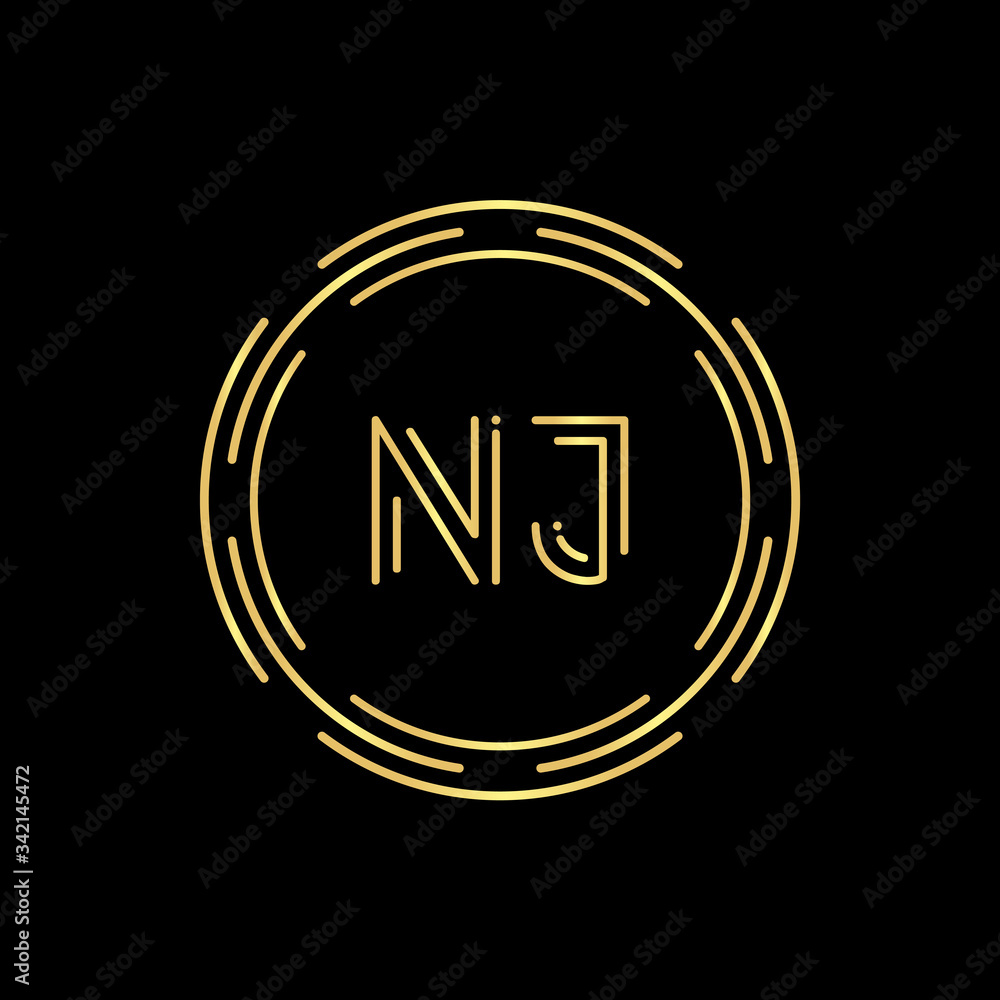 Initial Letter NJ Logo Design Vector Template. Digital Abstract NJ ...