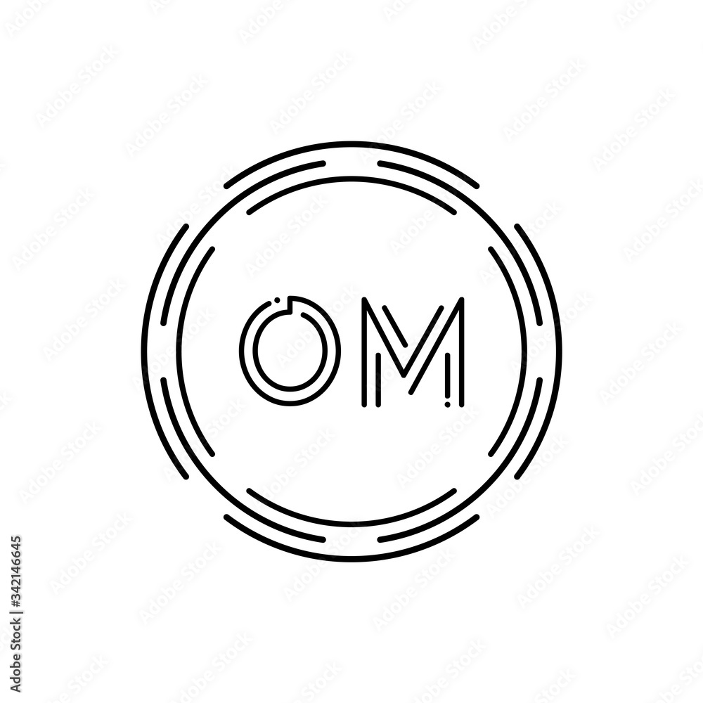 Initial Monogram Letter OM Logo Design Vector Template. Digital ...