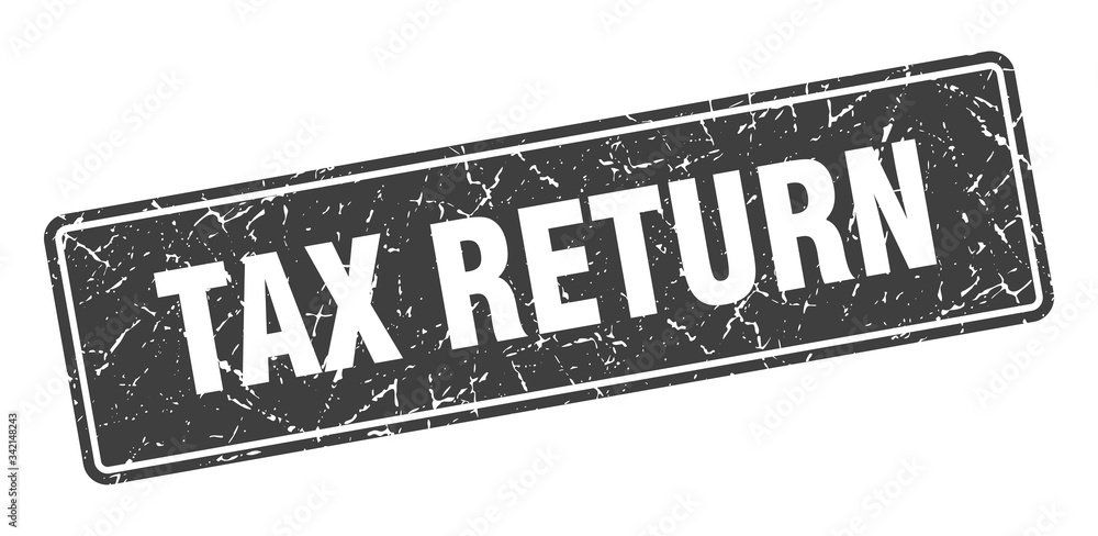 tax return stamp. tax return vintage black label. Sign Stock Vector ...