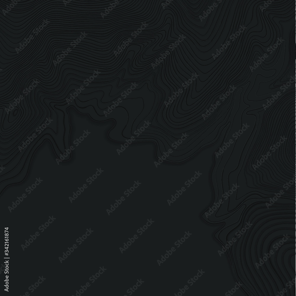 Map line of topography. Mountain hiking.Dark concept with space for ...