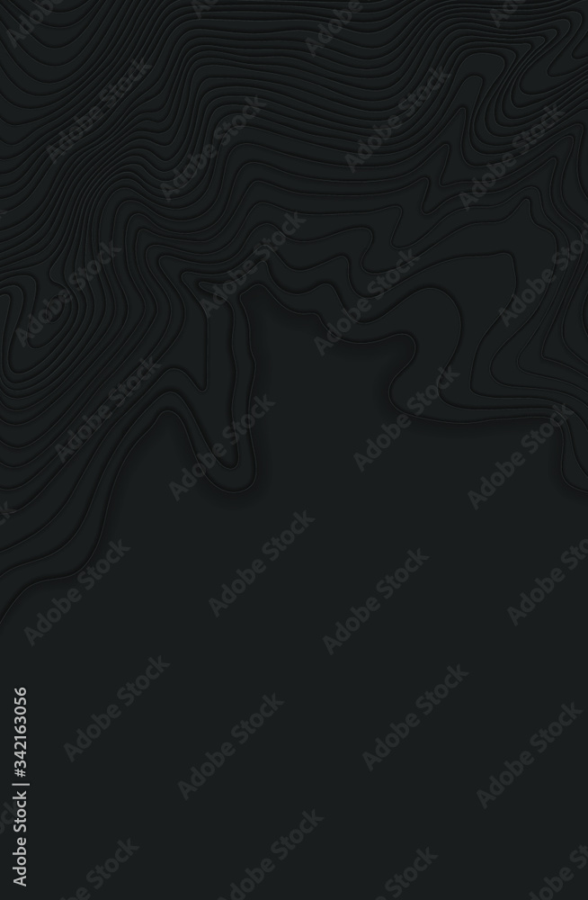 Map line of topography. Mountain hiking.Dark concept with space for ...