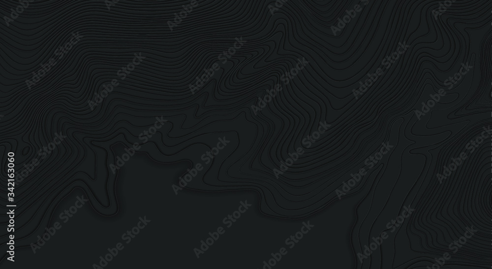 Map line of topography. Mountain hiking.Dark concept with space for ...