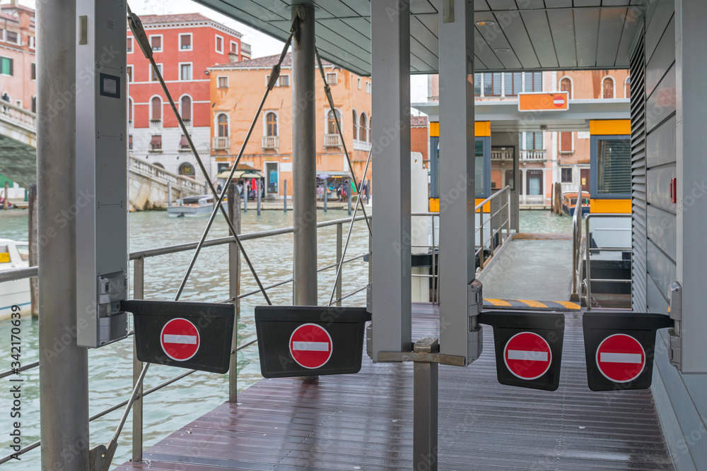 No Entry Sign at Public Transport Station in Venice Italy Stock Photo ...