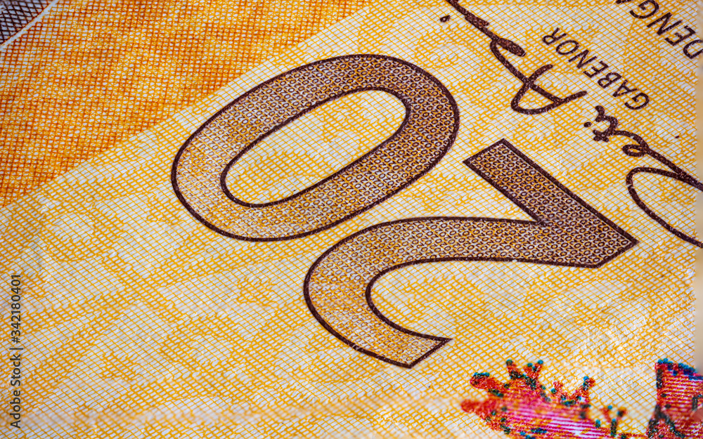 Extreme close up of RM20 Malaysia. Macro photography of 20 Malaysian ...