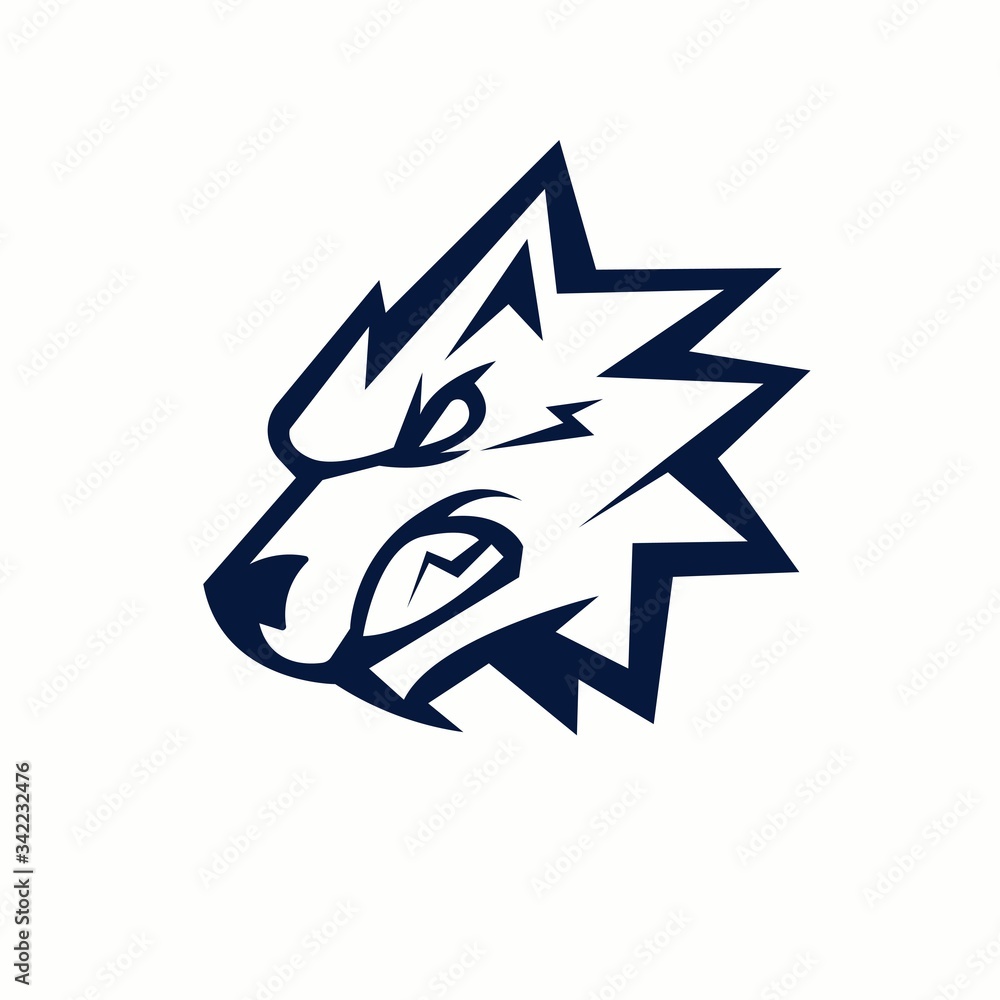 Wolf mascot logo silhouette version. wolf logo in sport style, mascot ...