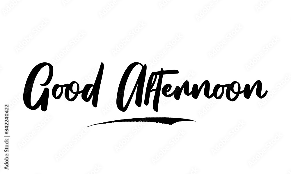 Good Afternoon Calligraphy Black Color Text On White Background Stock ...