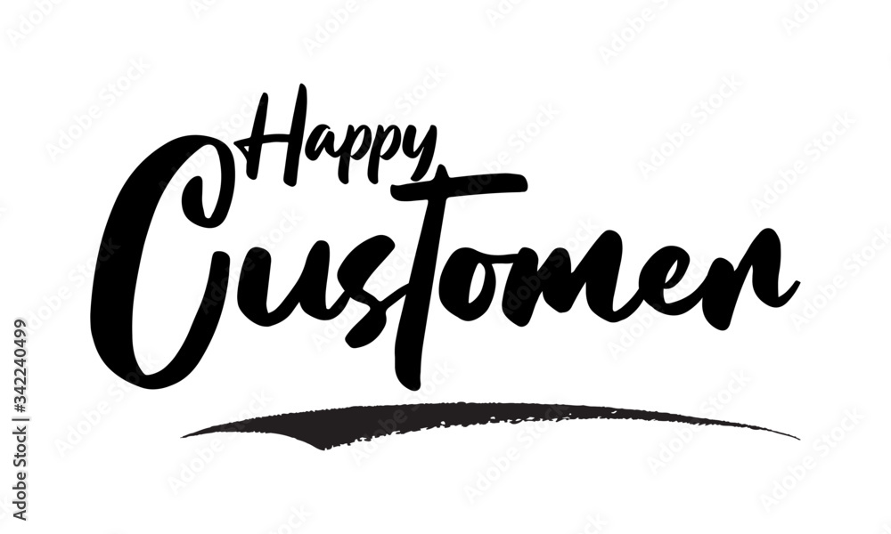 Happy Customer Talent Calligraphy Black Color Text On White Background ...