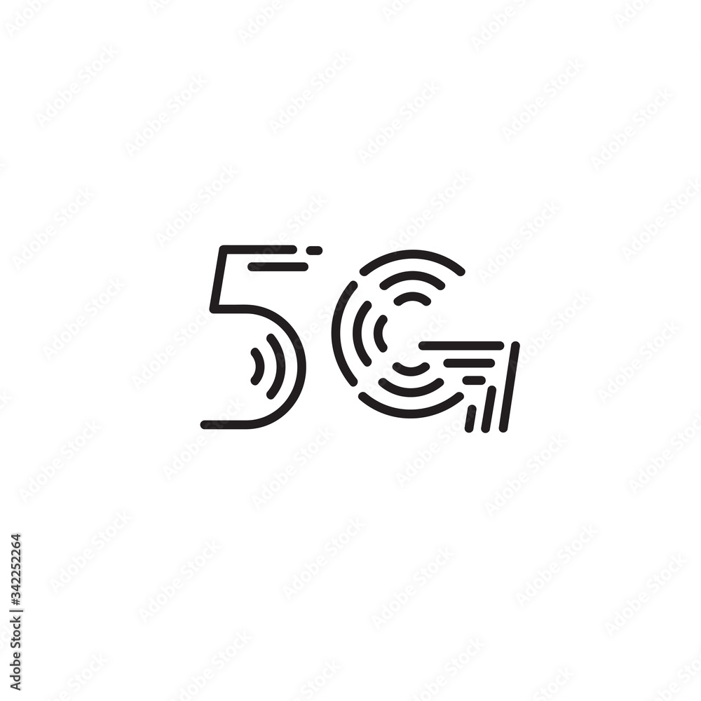 5G logo vector template. The fifth generation of mobile communication ...