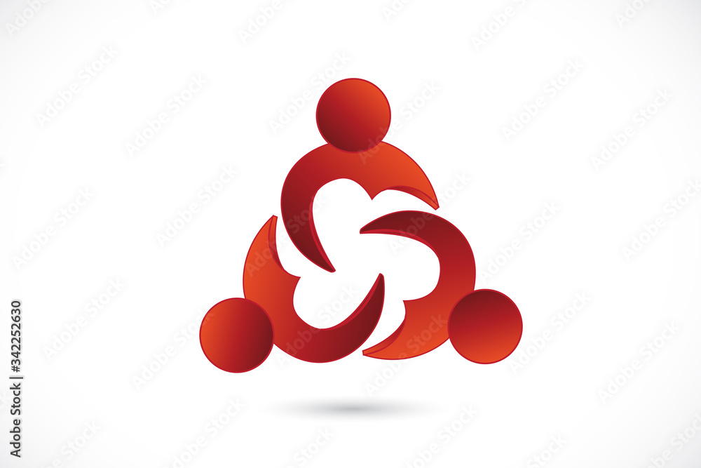 Logo charity support volunteer people icon vector image Stock Vector ...