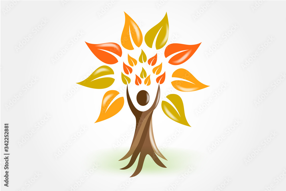 Logo tree people icon business card vector image Stock Vector | Adobe Stock