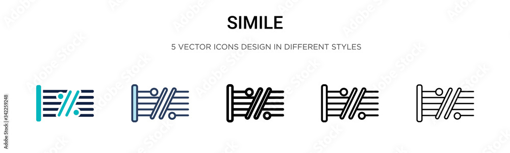 Simile icon in filled, thin line, outline and stroke style. Vector ...