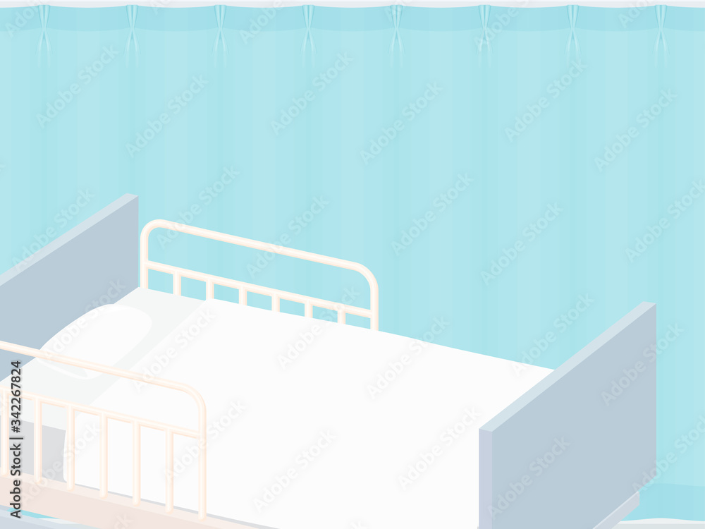 介護用ベッドの背景イラストカーテン緑 Stock Vector Adobe Stock