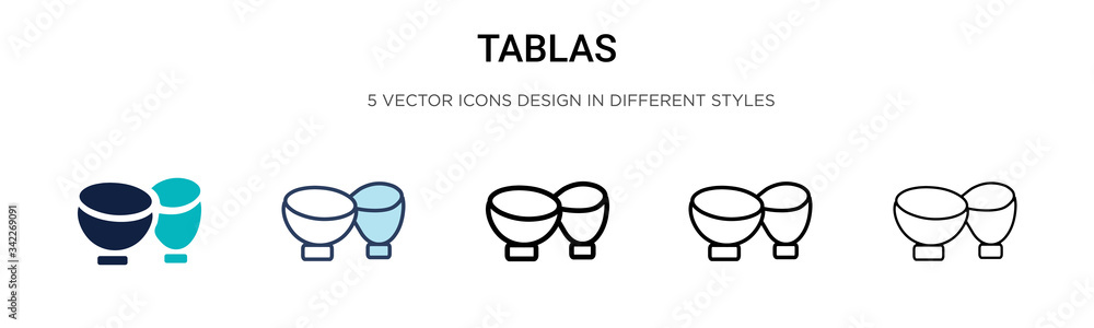 Tablas icon in filled, thin line, outline and stroke style. Vector ...