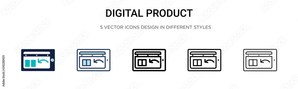 Digital product icon in filled, thin line, outline and stroke style ...