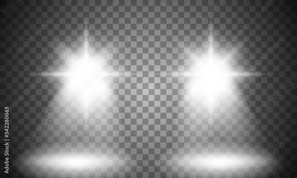Car headlight light on transparent background. Stock Vector | Adobe Stock