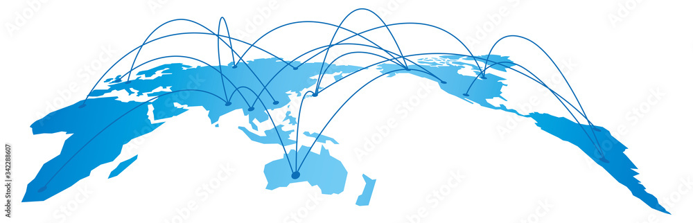 Communications network map of the world Stock Vector | Adobe Stock
