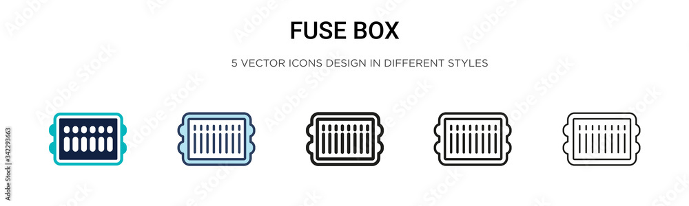 Fuse box icon in filled, thin line, outline and stroke style. Vector ...