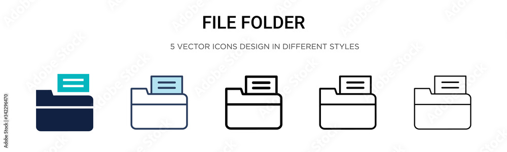 File folder icon in filled, thin line, outline and stroke style. Vector ...