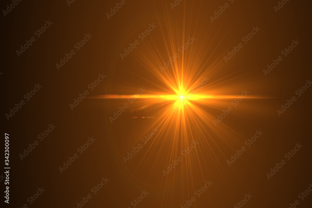 Beautiful optical lens flare effect Golden sun light Stock Photo ...