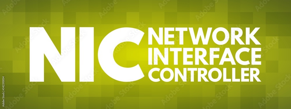 NIC - Network Interface Controller acronym, technology concept ...