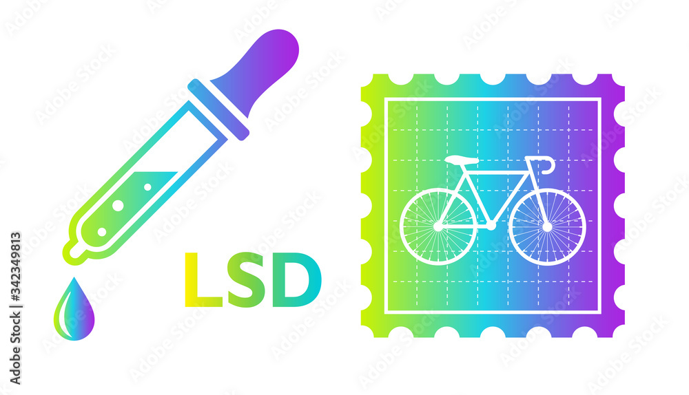 Lsd icon and paper impregnated liquid lsd Stock Vector | Adobe Stock