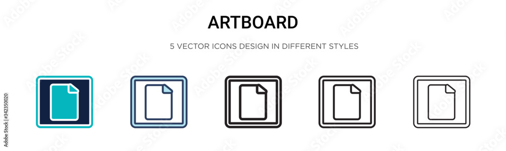 Artboard icon in filled, thin line, outline and stroke style. Vector ...