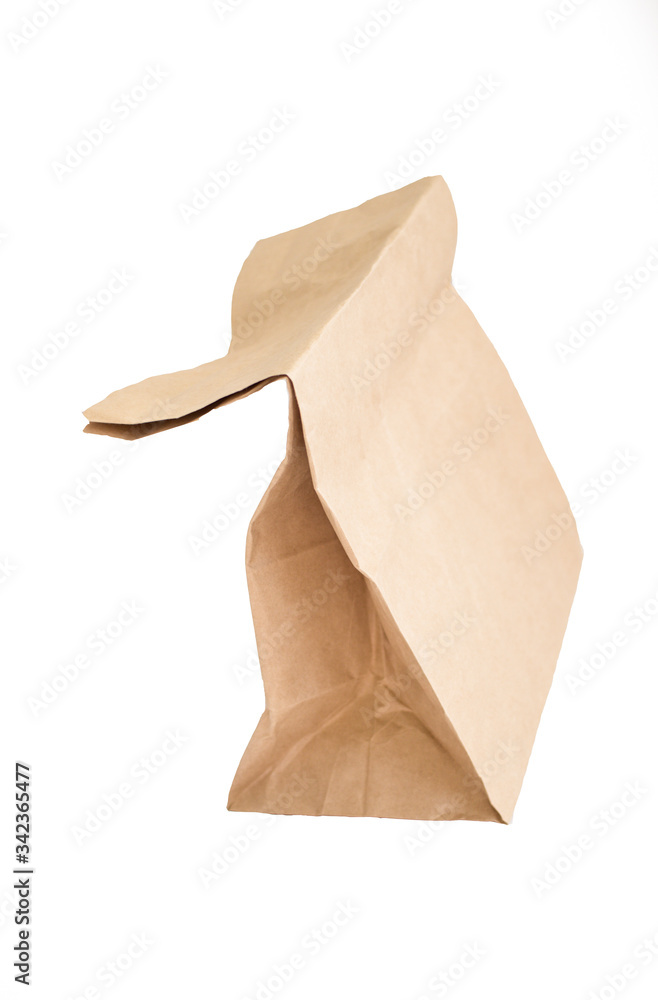Craft brown package for delivery. Paper bag packaging template isolated ...