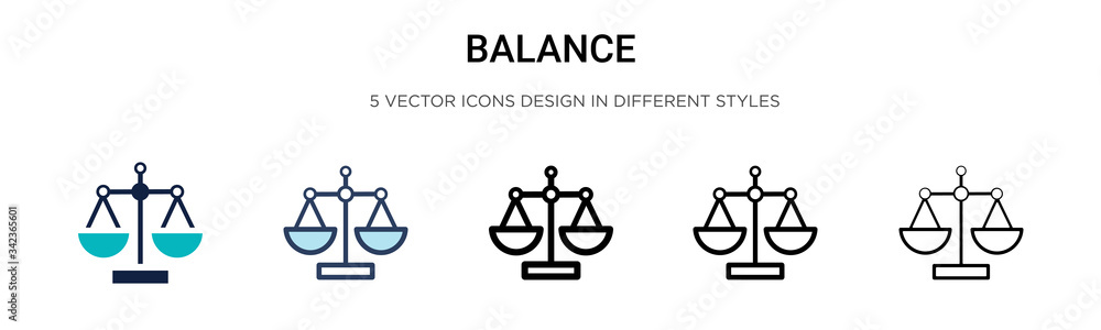 Balance icon in filled, thin line, outline and stroke style. Vector ...