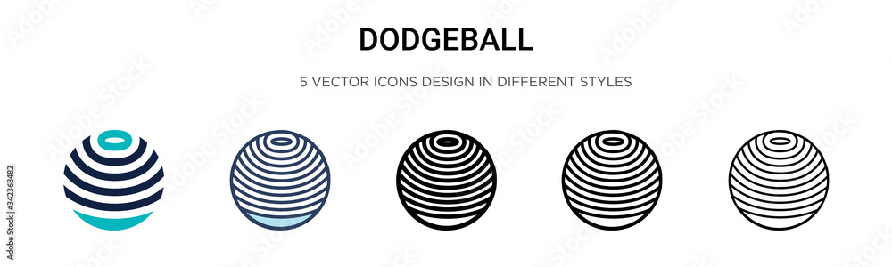 Dodgeball icon in filled, thin line, outline and stroke style. Vector ...