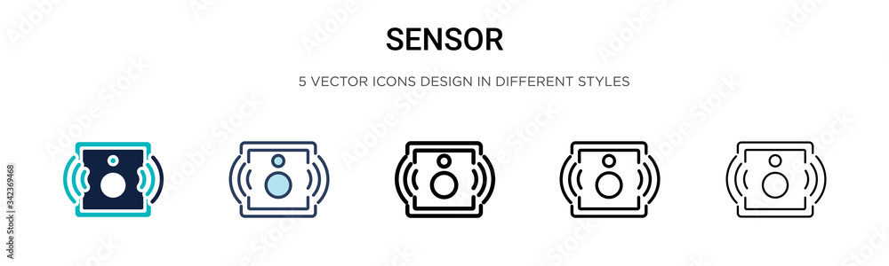 Sensor icon in filled, thin line, outline and stroke style. Vector ...