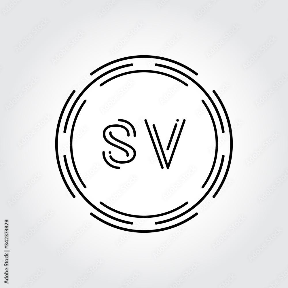 Initial SV Logo Design Creative Typography Vector Template. Digital ... Initial SV Logo Design Creative Typography Vector Template. Digital ...
