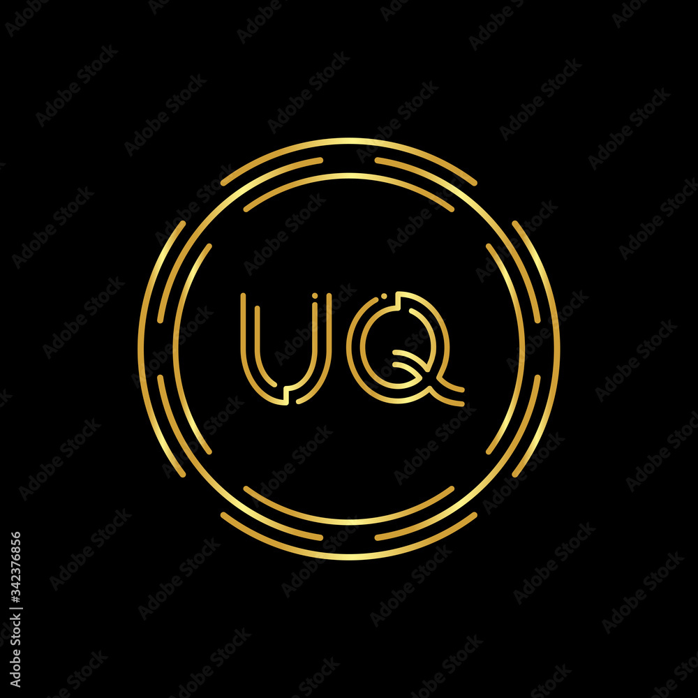 Initial UQ Logo Creative Typography Vector Template. Digital Abstract ...