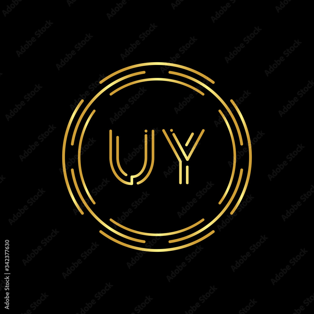Initial UY Logo Creative Typography Vector Template. Digital Abstract Letter UY Logo Design ...