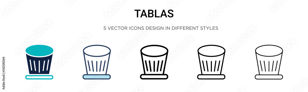 Tablas icon in filled, thin line, outline and stroke style. Vector ...