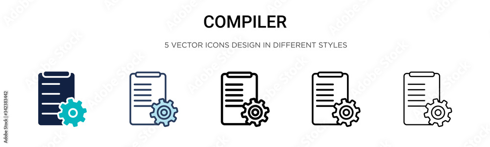 Compiler icon in filled, thin line, outline and stroke style. Vector ...