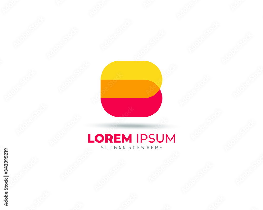 Initial colorful letter b logo design vector template elements. Letter ...