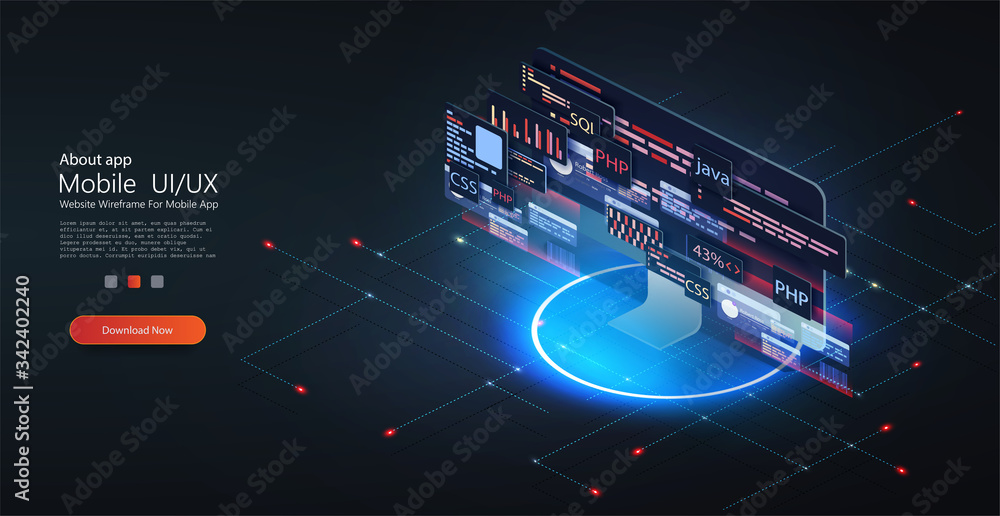Programming web banner. Best programming languages. Web application ... Programming web banner. Best programming languages. Web application ...