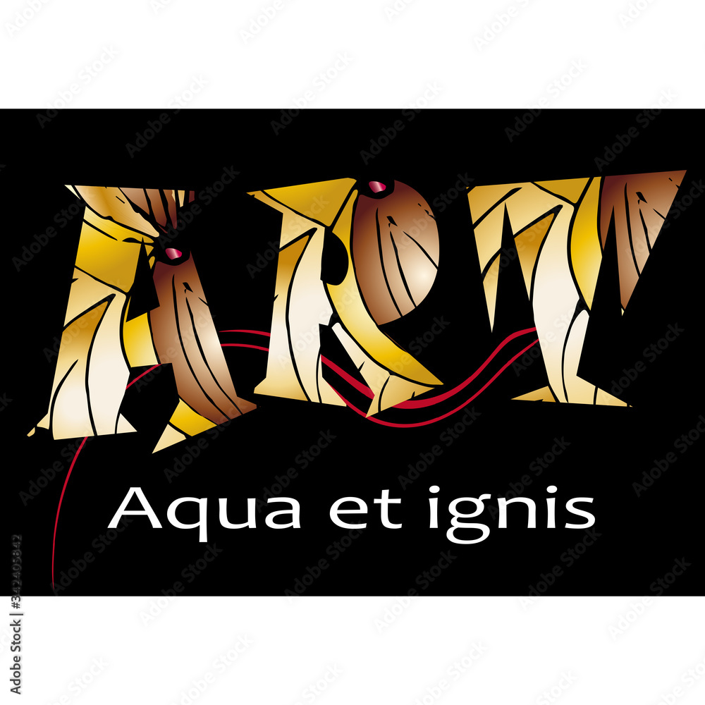 Patterned word Art, Letters A, R, T, Logo Design on a black background ...