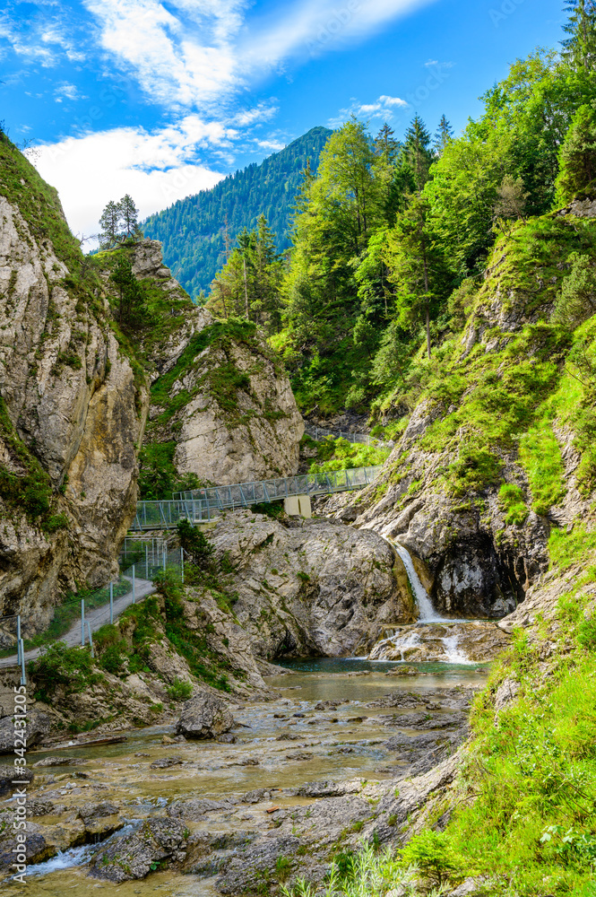 Beautiful scenery of Stuibenfälle - River and waterfall at Reutte in ...