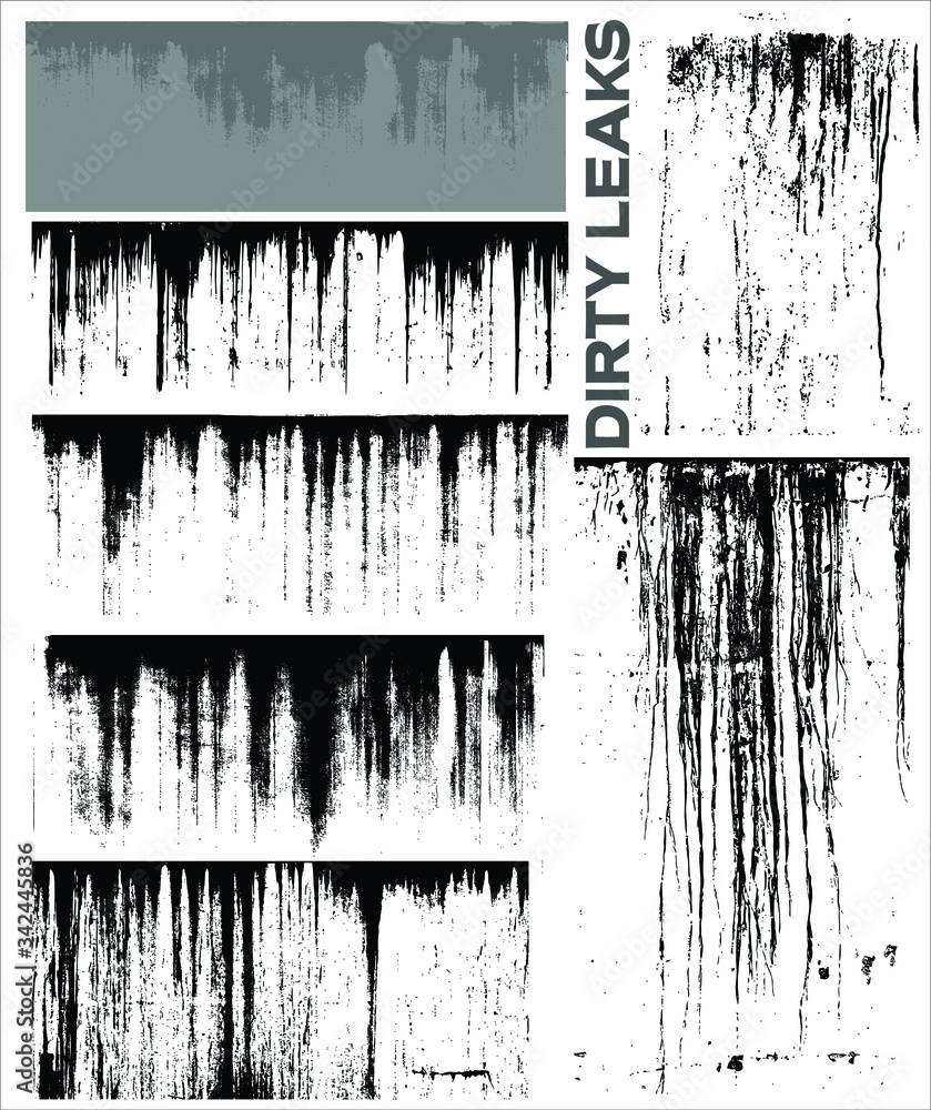 Dirt, grime, filth and paint leaks vector illustration Stock ...