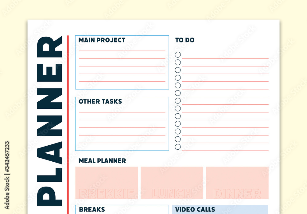 Daily Planner Layout Stock Template | Adobe Stock