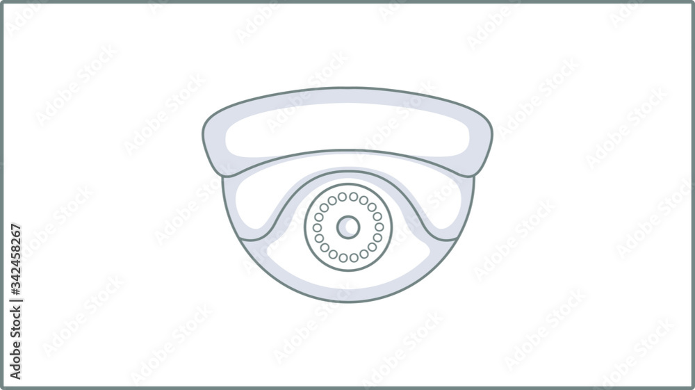 Vector Linear IP Camera icon. Security Illustration. Control Drawing ...