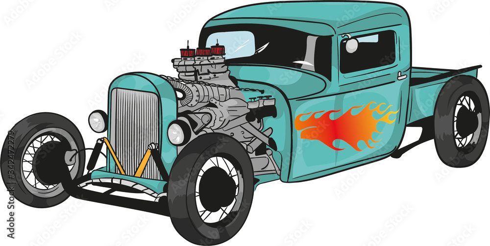 cartoon hot rod,rat rod,american car,cartoon car Stock Illustration ...