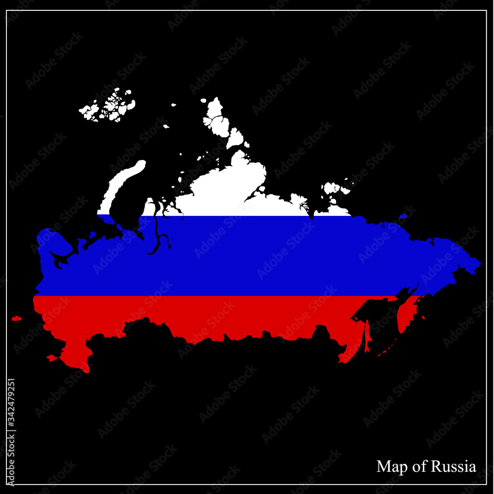 Bright Map of Russia. Illustration with map. Stock Illustration | Adobe ...
