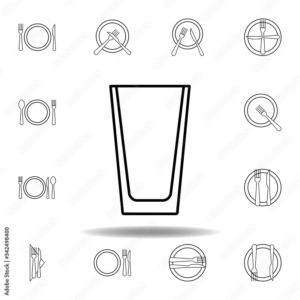 Cooler, glass icon. Set can be used for web, logo, mobile app, UI, UX ...