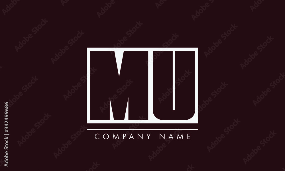 Initial MU letter Logo Design vector Template. Abstract Letter MU logo ...