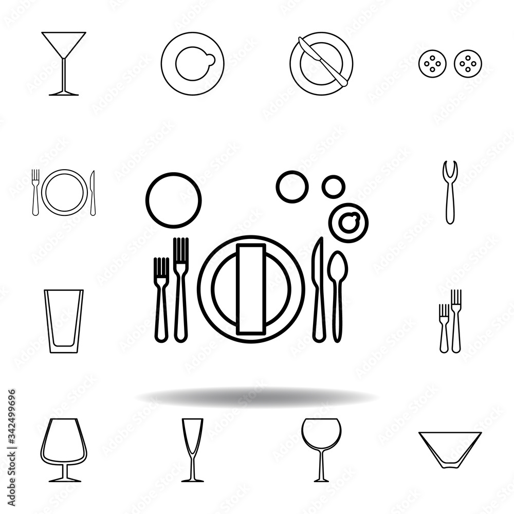 Banquet or Brunch, table etiquette icon. Set can be used for web, logo ...