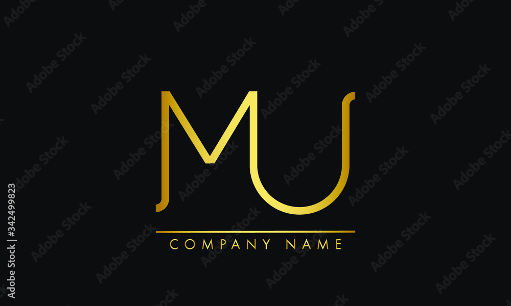 Initial MU letter Logo Design vector Template. Abstract Letter MU logo ...