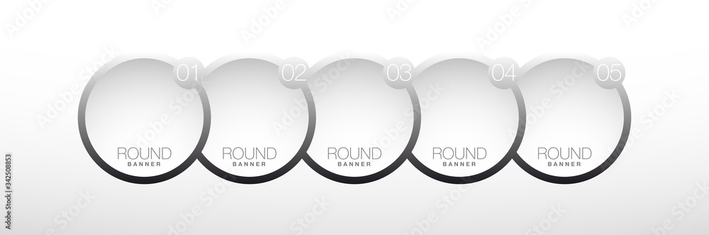 5 components chart make up something. Modern business circle ...