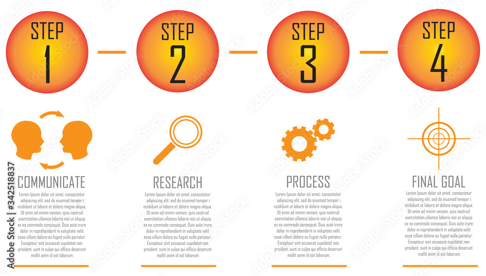 Infographic four steps business vector illustration Stock Vector ...